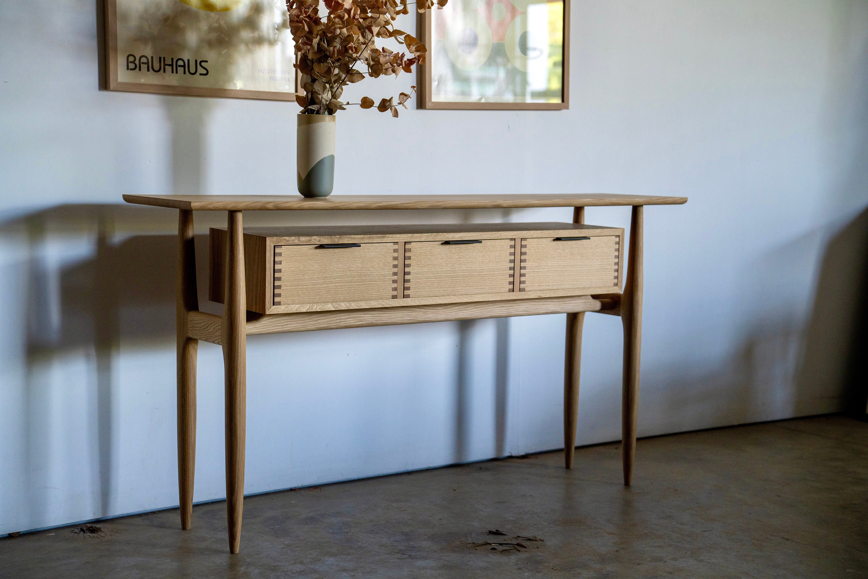 Mid Century Modern Walnut Entry Table: Handmade Hallway Foyer Table - Etsy