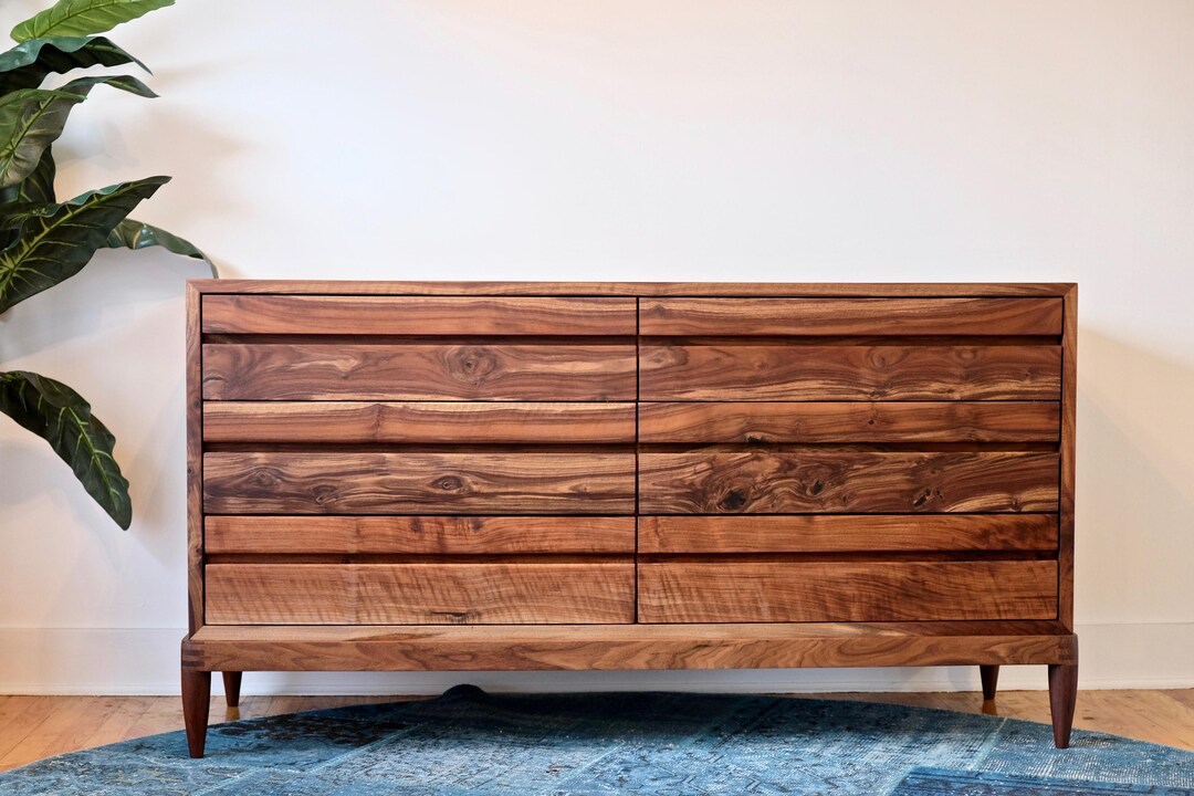 Handcrafted Solid Walnut Dresser: Mid-century Modern Style - Etsy