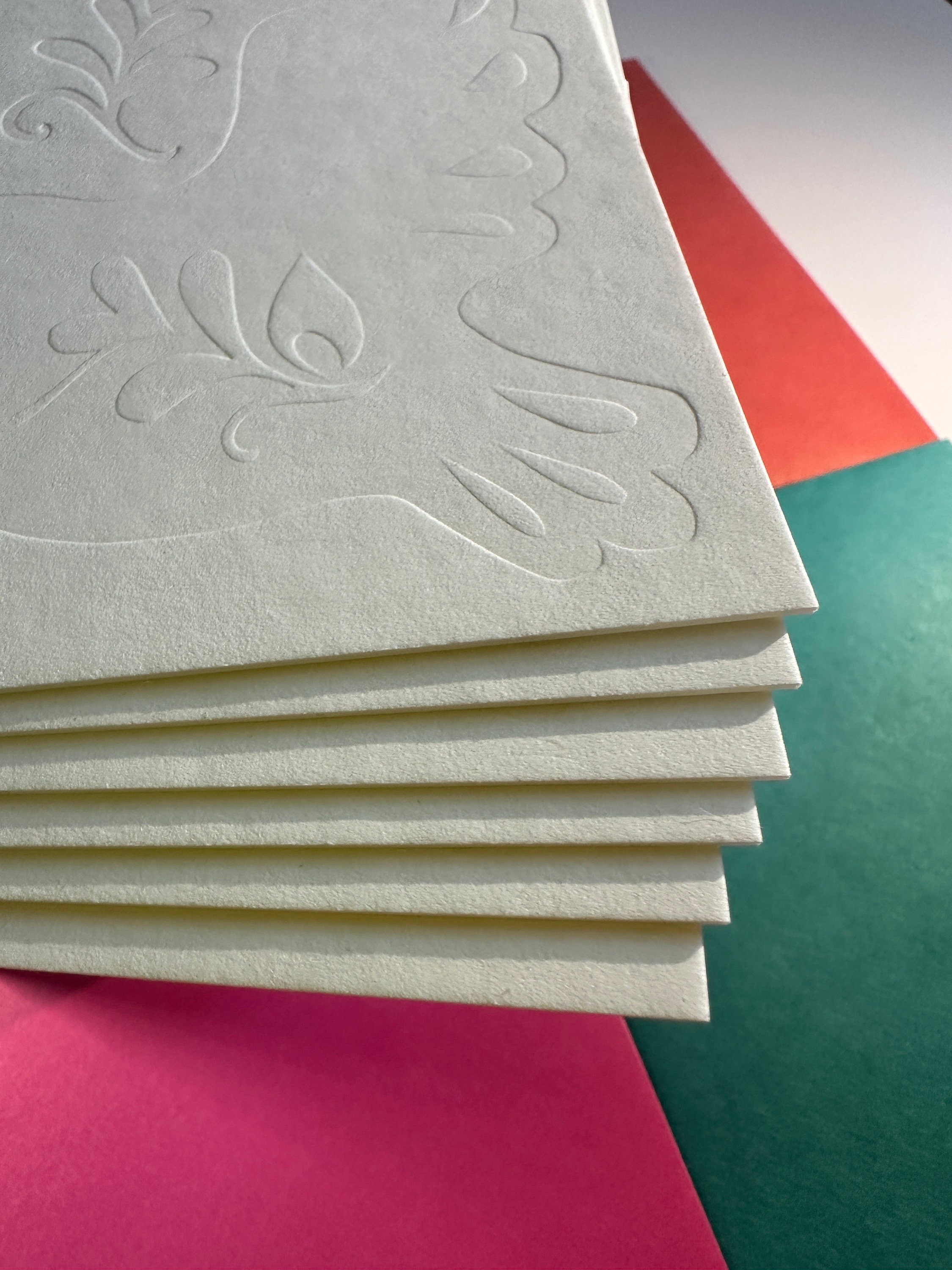 LETTERPRESS NOTECARD SET | Single Dove: the Golden Hour Blind Embossed ...