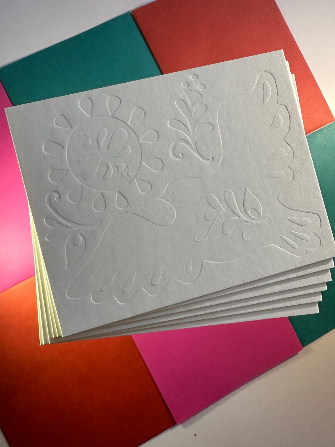 LETTERPRESS NOTECARD SET | Single Dove: the Golden Hour Blind Embossed ...