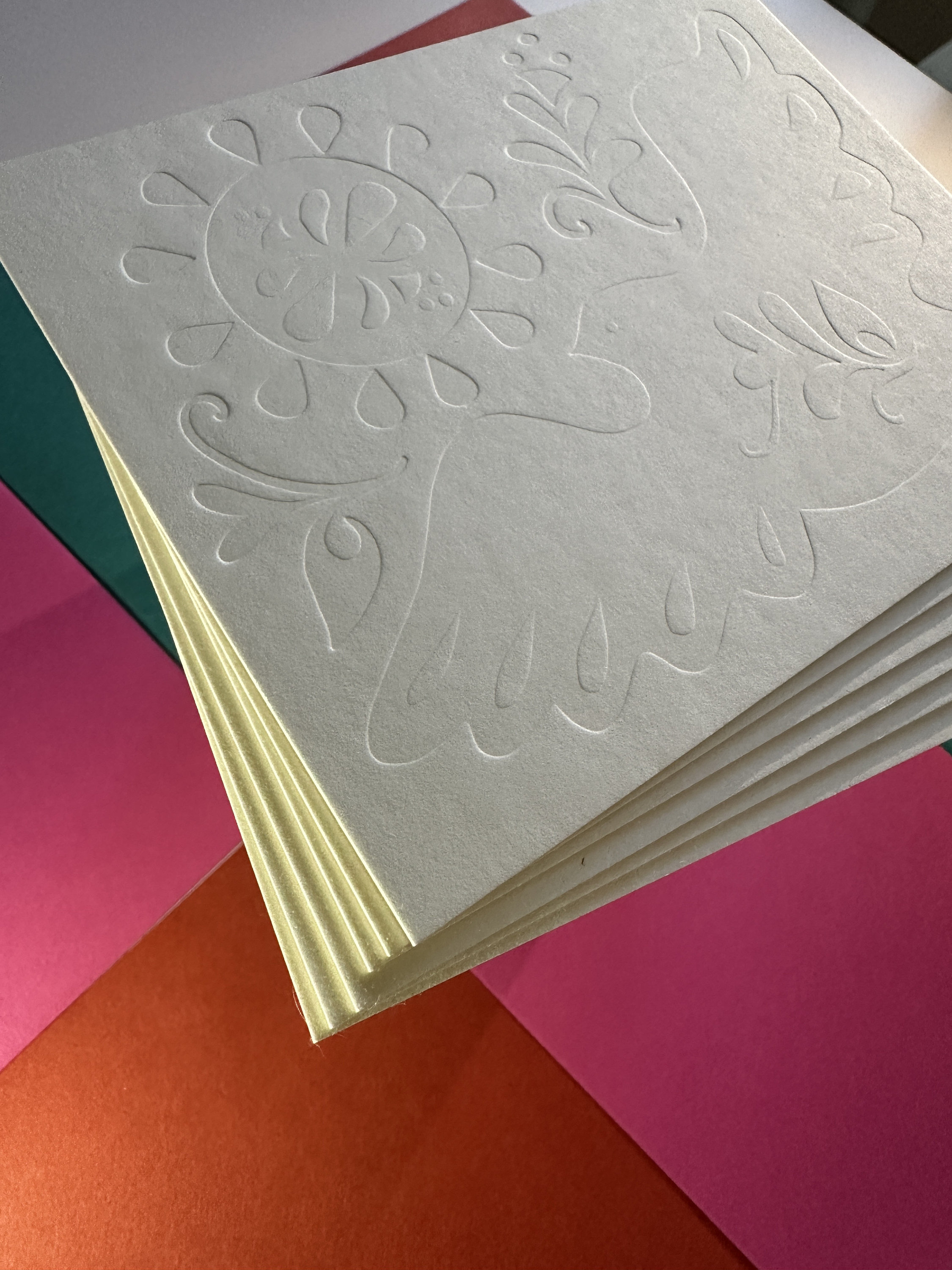 LETTERPRESS NOTECARD SET Single Dove: the Golden Hour Blind Embossed ...