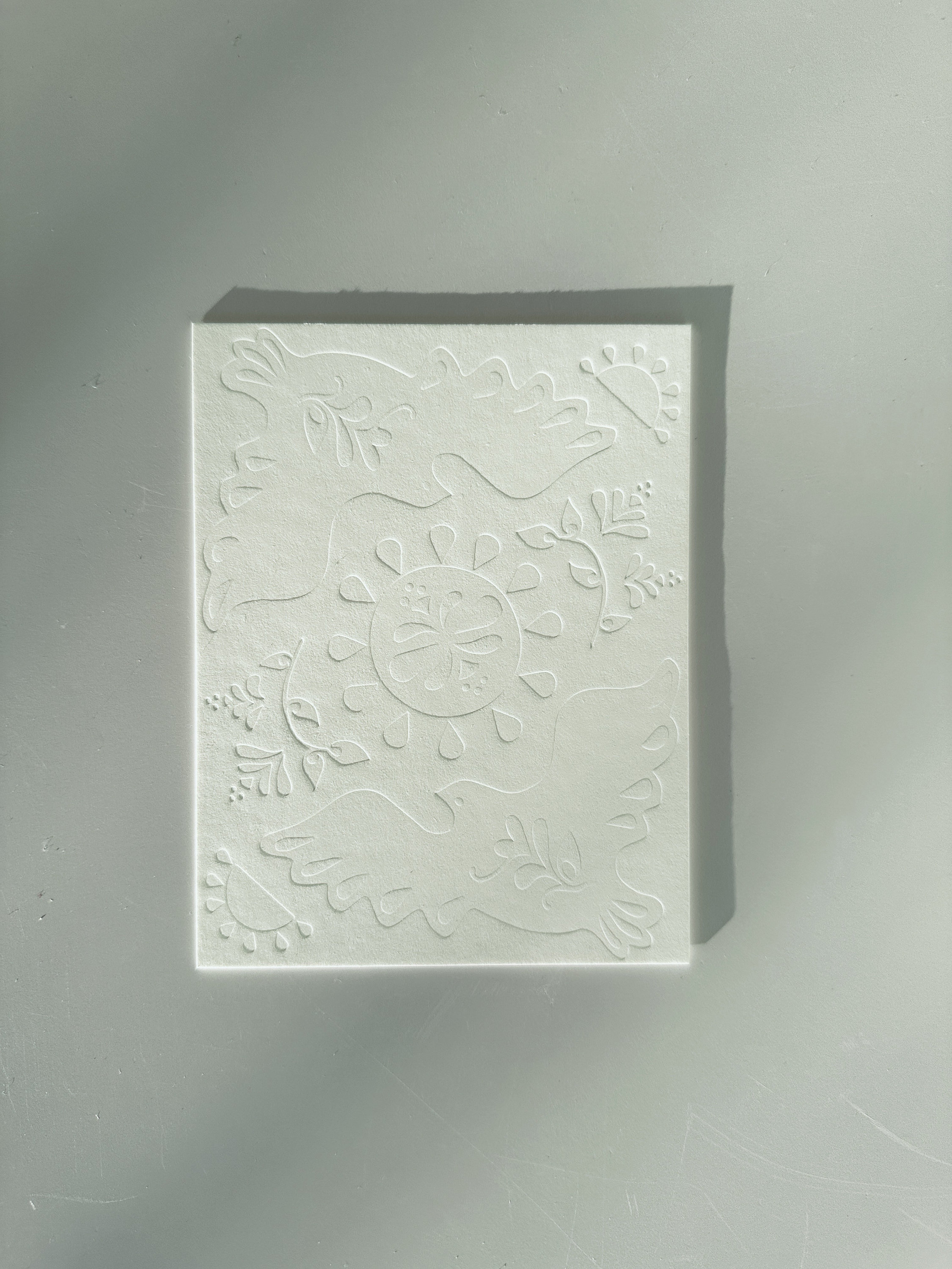 LETTERPRESS NOTECARD SET | Double Doves: the Golden Hour Blind Embossed ...