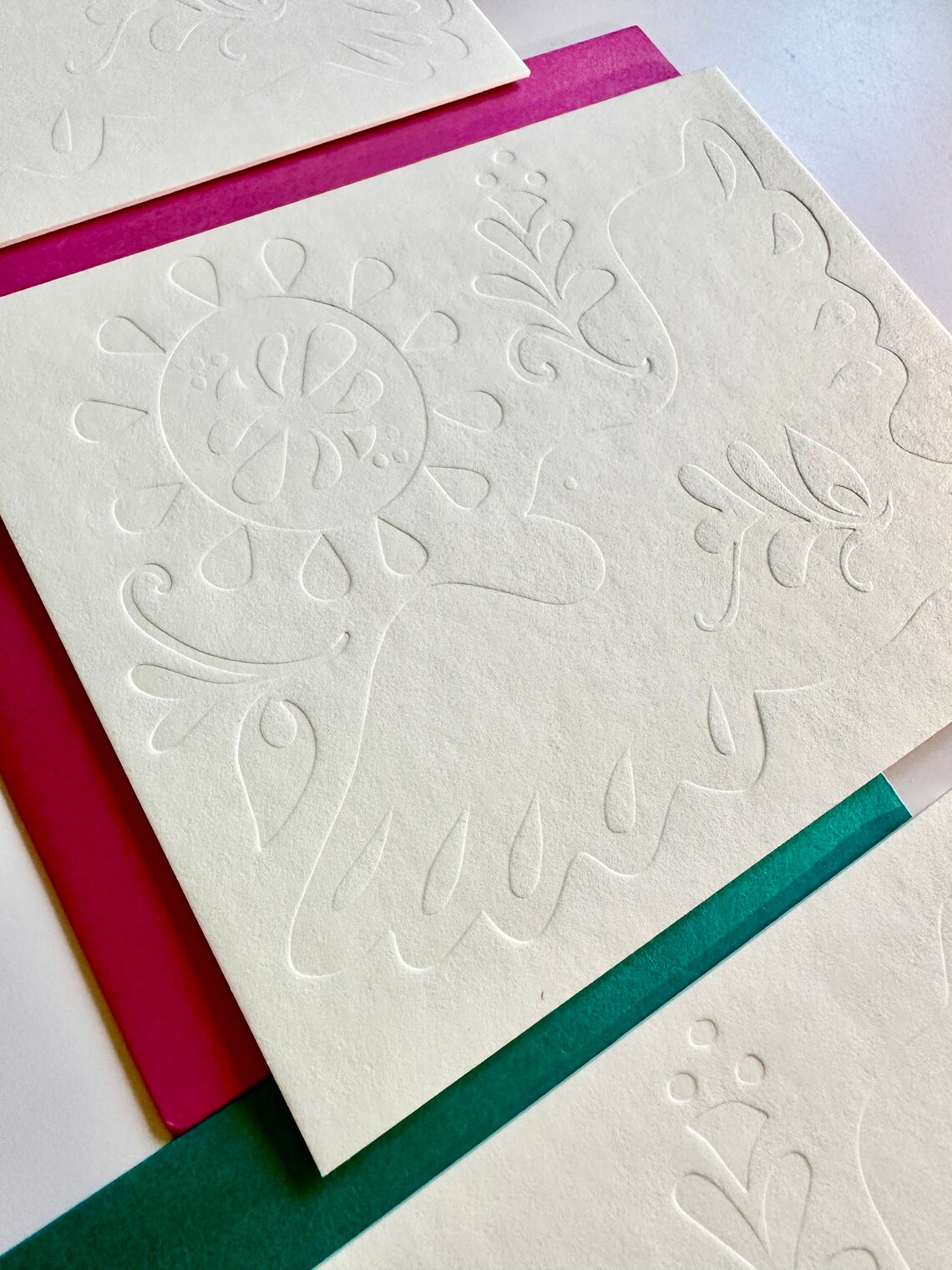 LETTERPRESS NOTECARD SET | Single Dove: the Golden Hour Blind Embossed ...