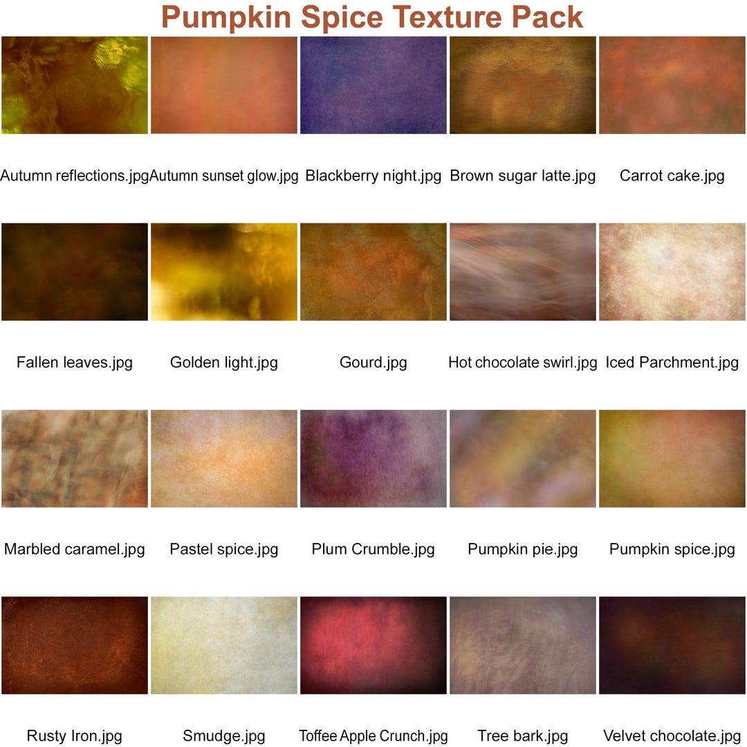 Pumpkin Spice Texture Pack 20 Digital Overlays or Backdrop Textures or ...