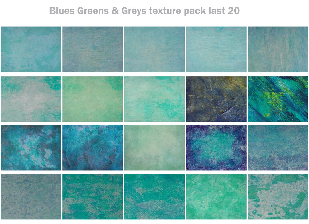 Digital Textures in Blues Greens & Greys Texture Pack - 50 Textures to ...