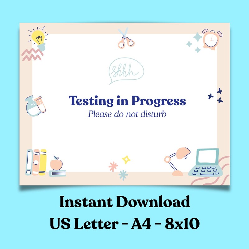 Testing in Progress Sign - Etsy