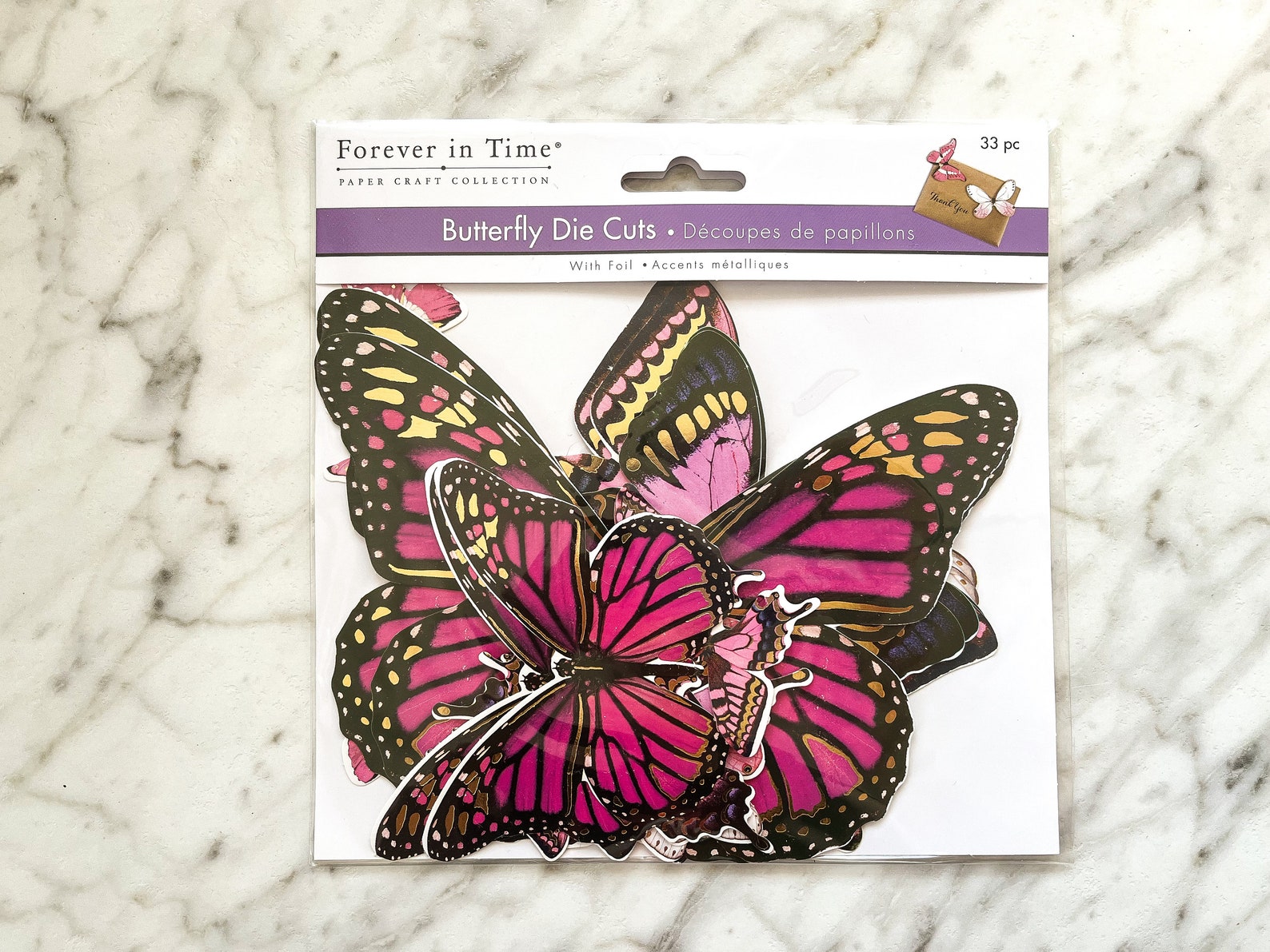 Pink Butterfly Die Cut Embellishment Monarch Paper Crafts Ephemera ...