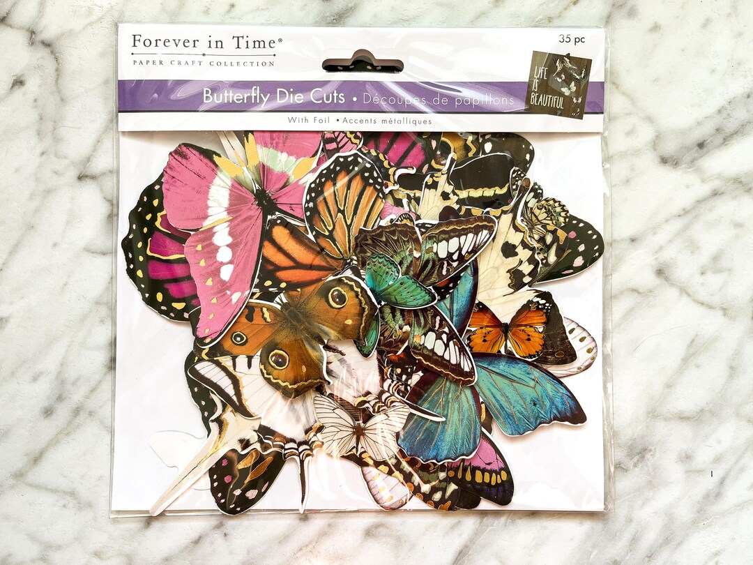 Multi Coloured Butterfly Die Cut Embellishment Monarch Paper Crafts ...