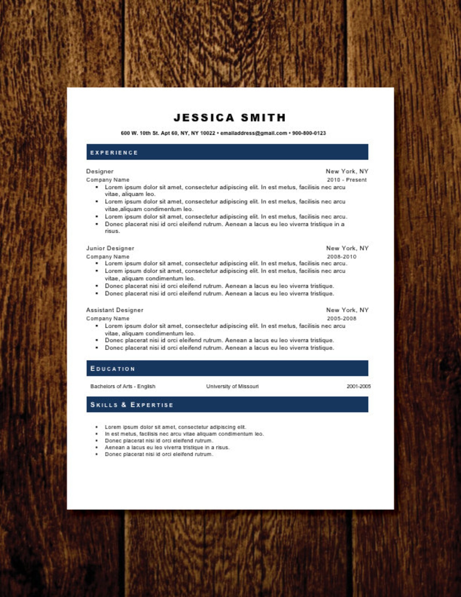 Smith Resume Template - Etsy
