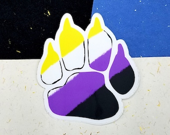 Pride Paw Print Sticker - Etsy