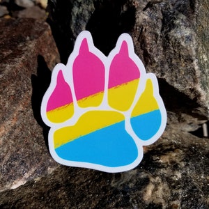 Pansexual Paw Print Sticker Furry & LGBTQ Pride - Etsy