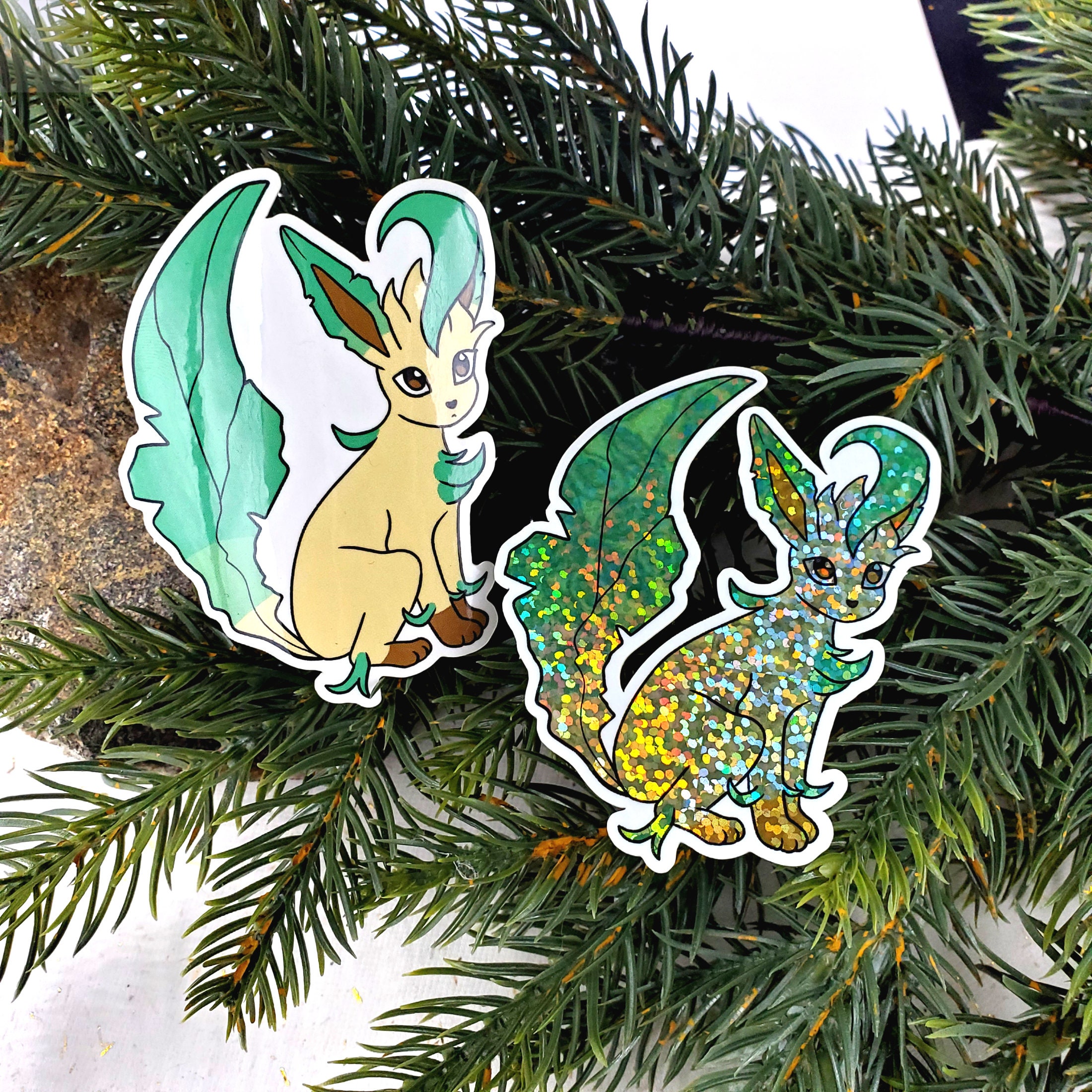 Shiny Leafeon Sticker Glitter Holographic Sparkle - Etsy