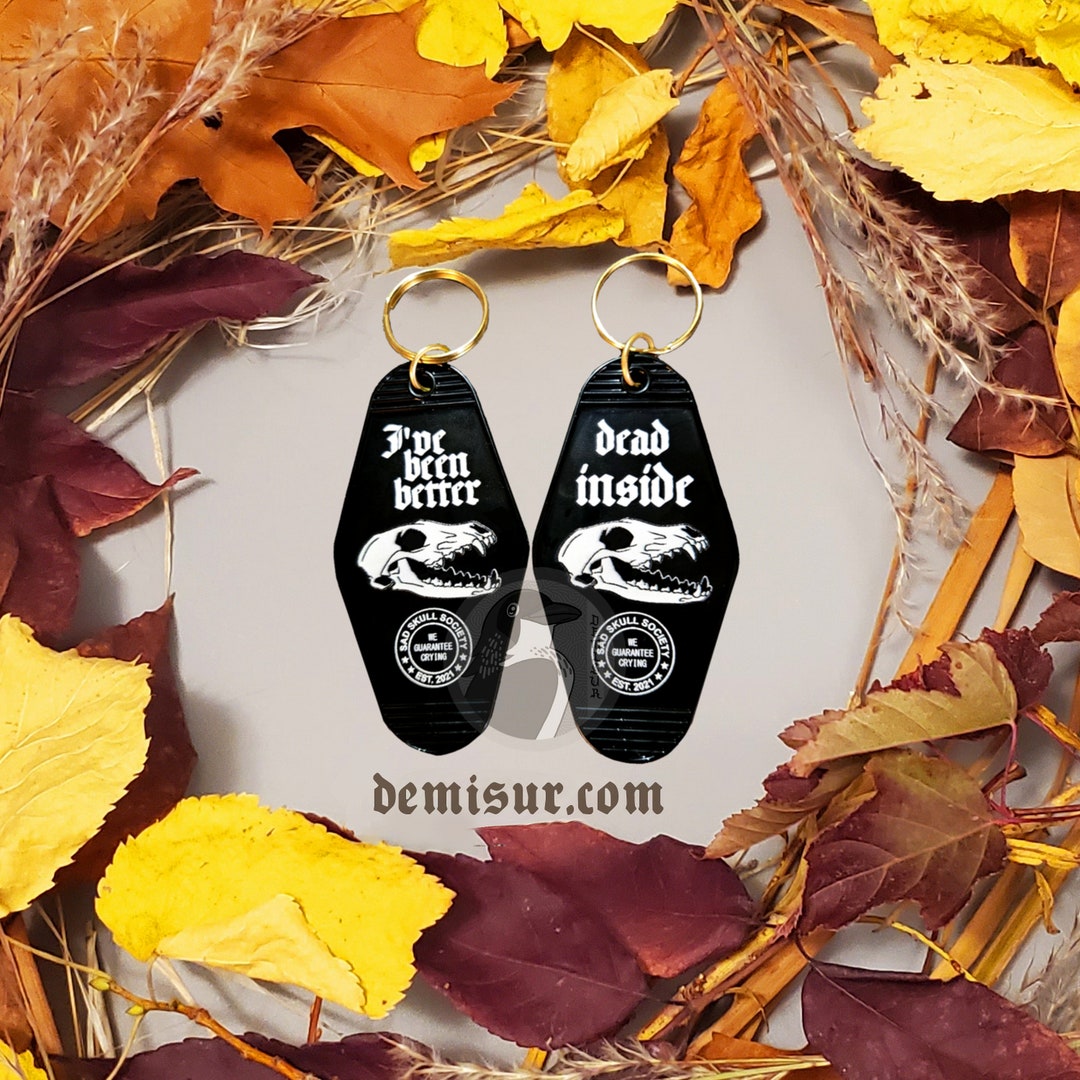 Animal Skull Dark Humor Morale Hotel Keychain | Sad Skull Society - Etsy