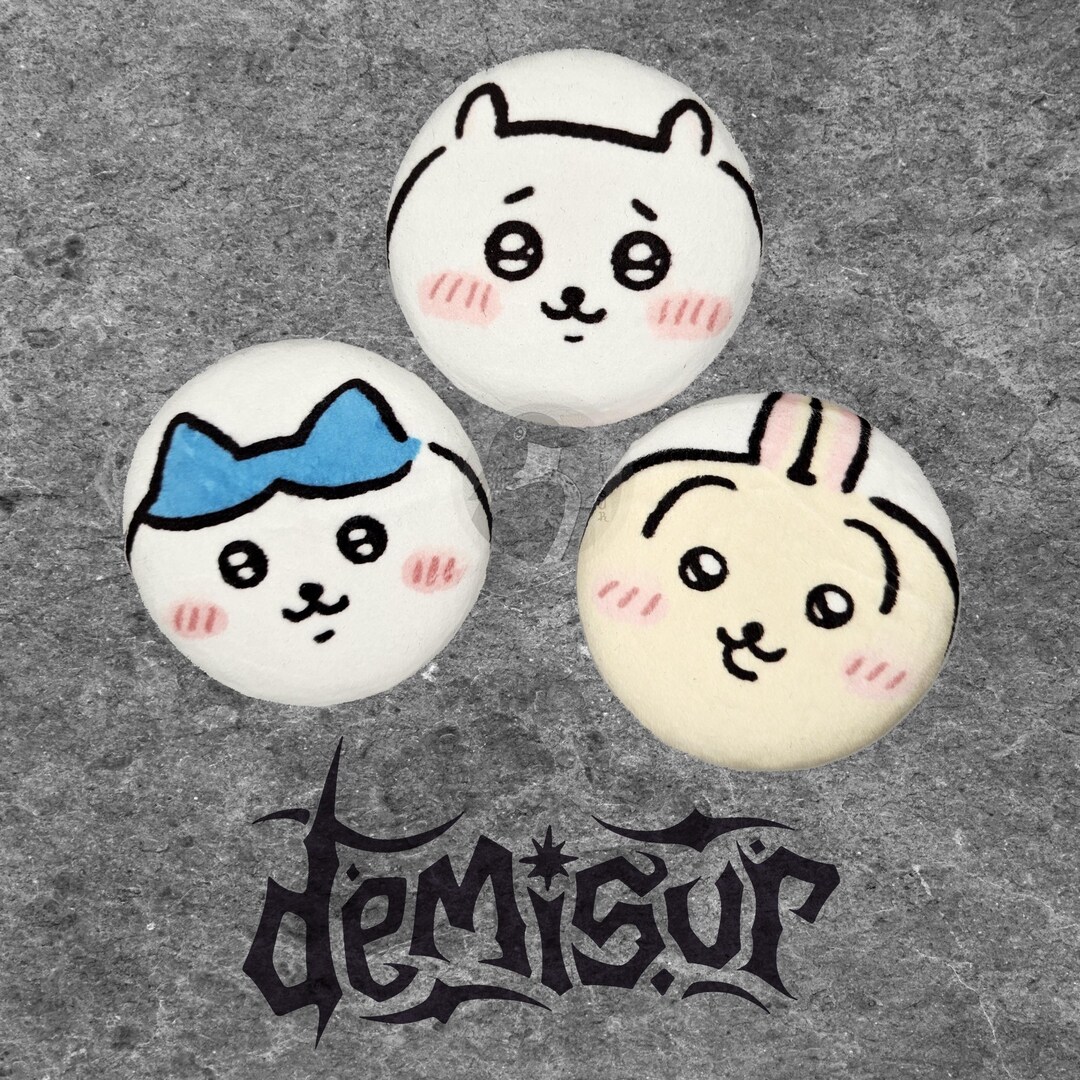 Chiikawa Hatchiware Usagi Kawaii Plush Button | Cartoon Character Pin ...