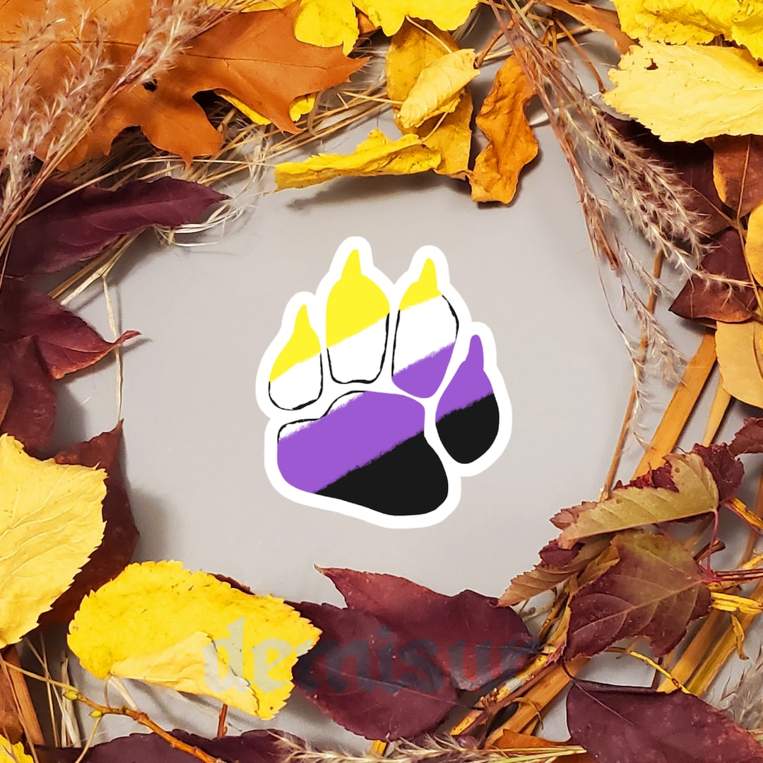 Non Binary Paw Print LGBTQ Sticker - Etsy