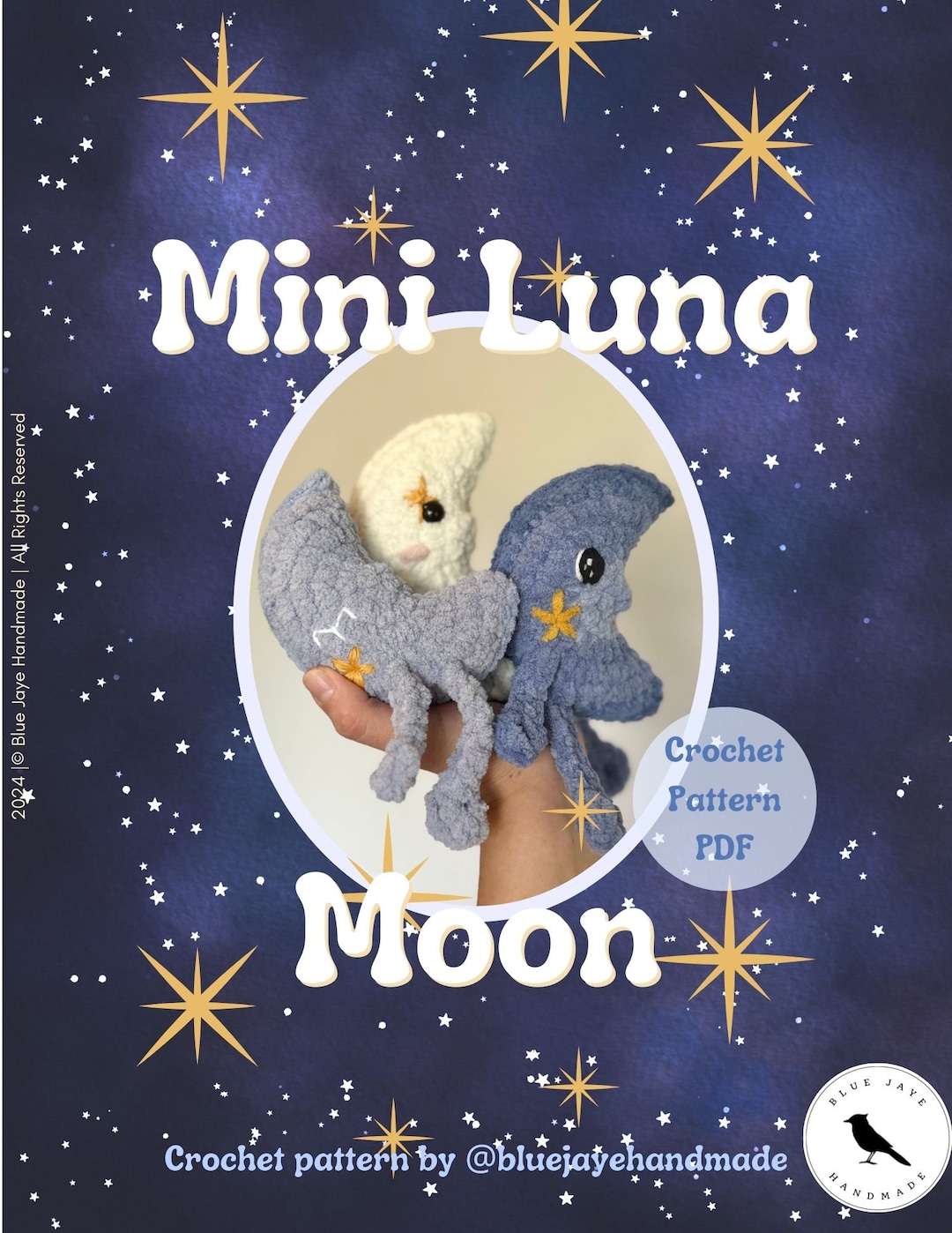Mini Luna Moon Crochet Pattern | Amigurumi Moon Pattern - Etsy