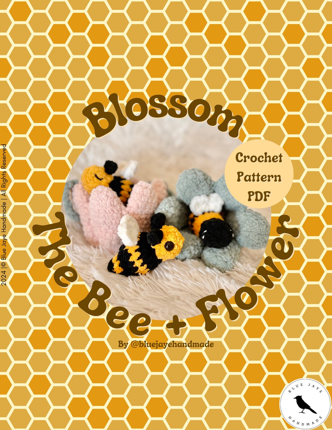 Blossom the Bee and Flower Crochet Pattern Amigurumi Bee and Flower ...