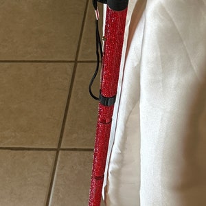 Elegant Red Rhinestone Walking Cane. Disability Gift, Folding ...