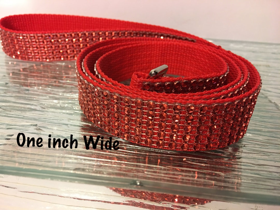 Sparkling Faux Rhinestone Bling Red Dog Leash. Elegant, Dazzling, Fancy ...