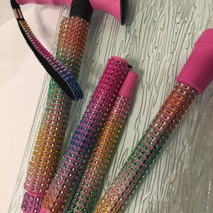 Rainbow Rhinestone Bling FOLDING Walking Cane Pink Sparkly Elegant ...
