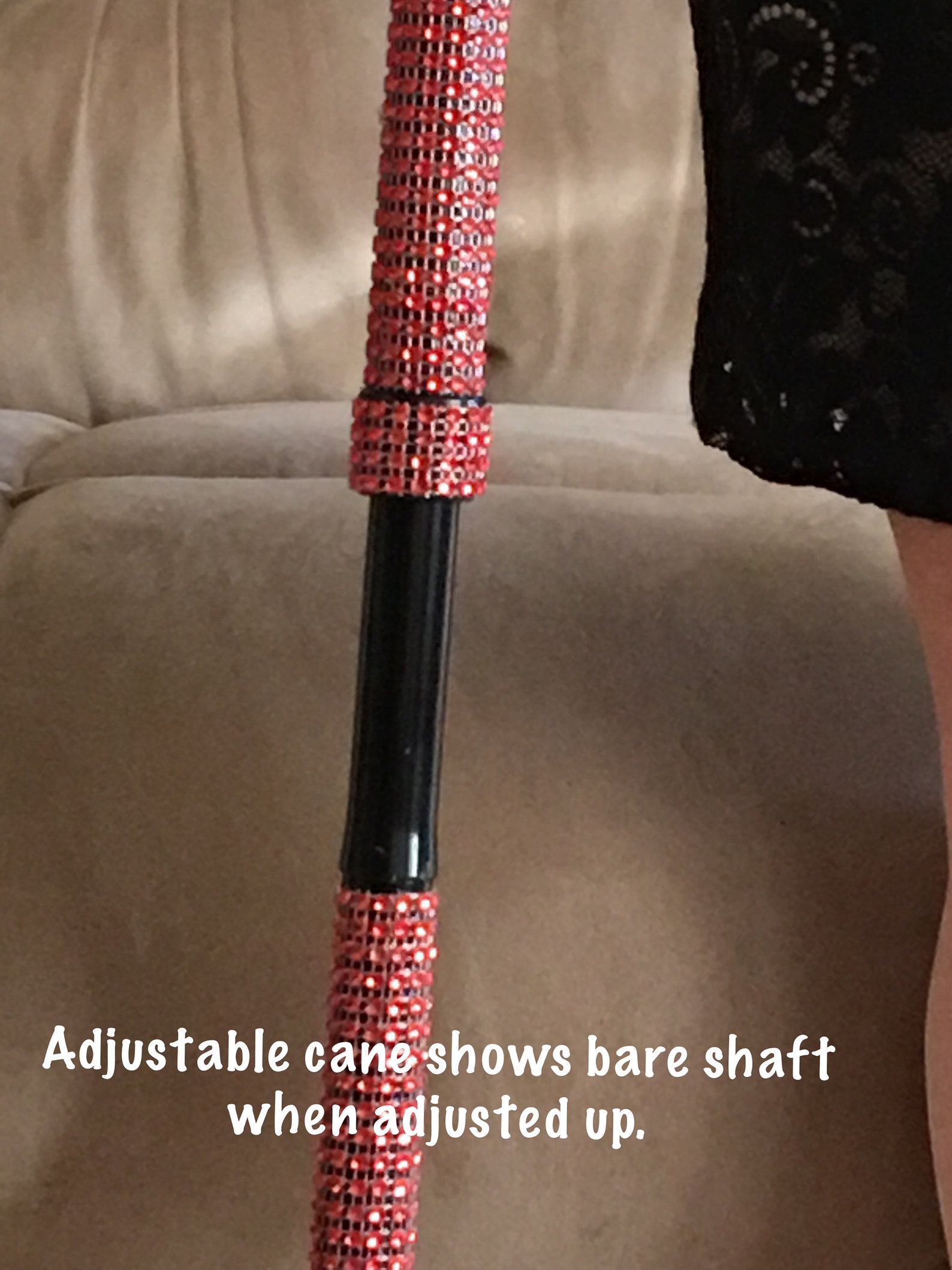 Red Rhinestone Bling Folding Walking Cane Elegant Sparkling - Etsy