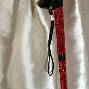 Elegant Red Rhinestone Walking Cane. Disability Gift, Folding ...