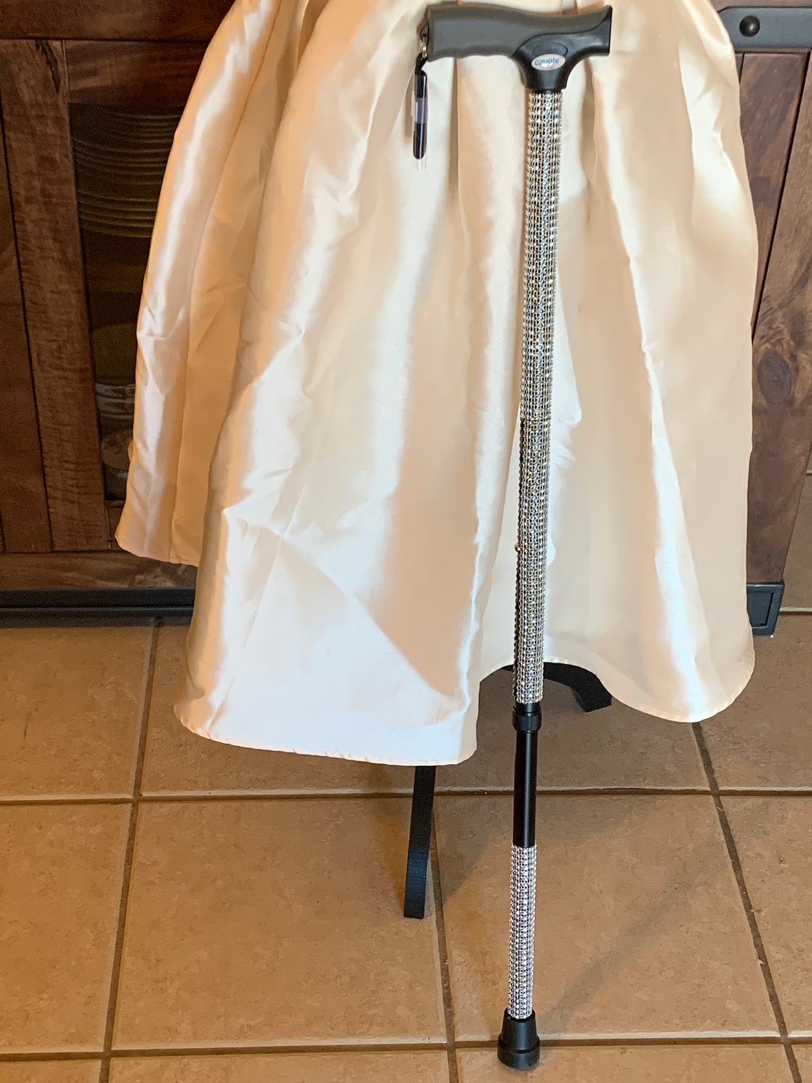 Silver Bling Walking Cane, Adjustable, Non-folding, Elegant Diamante - Etsy