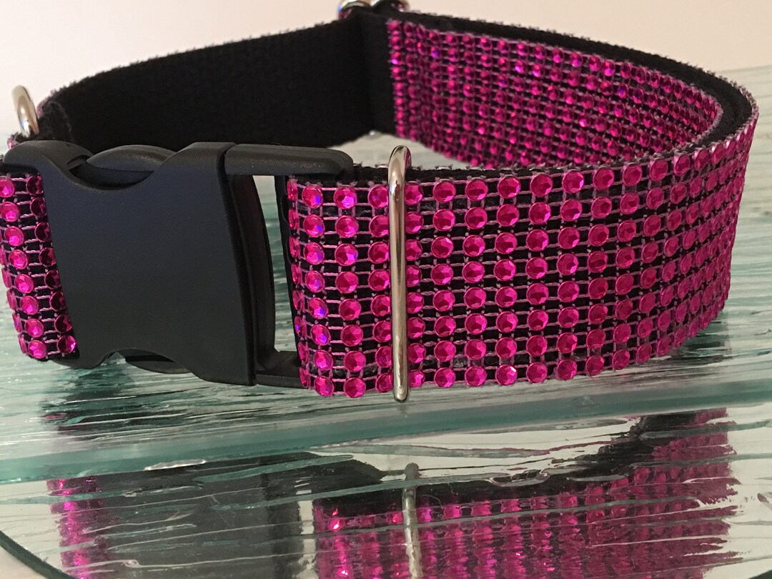 Pink Sparkle Dog Collar: Cotton Bling Collar, Adjustable Glam - Etsy