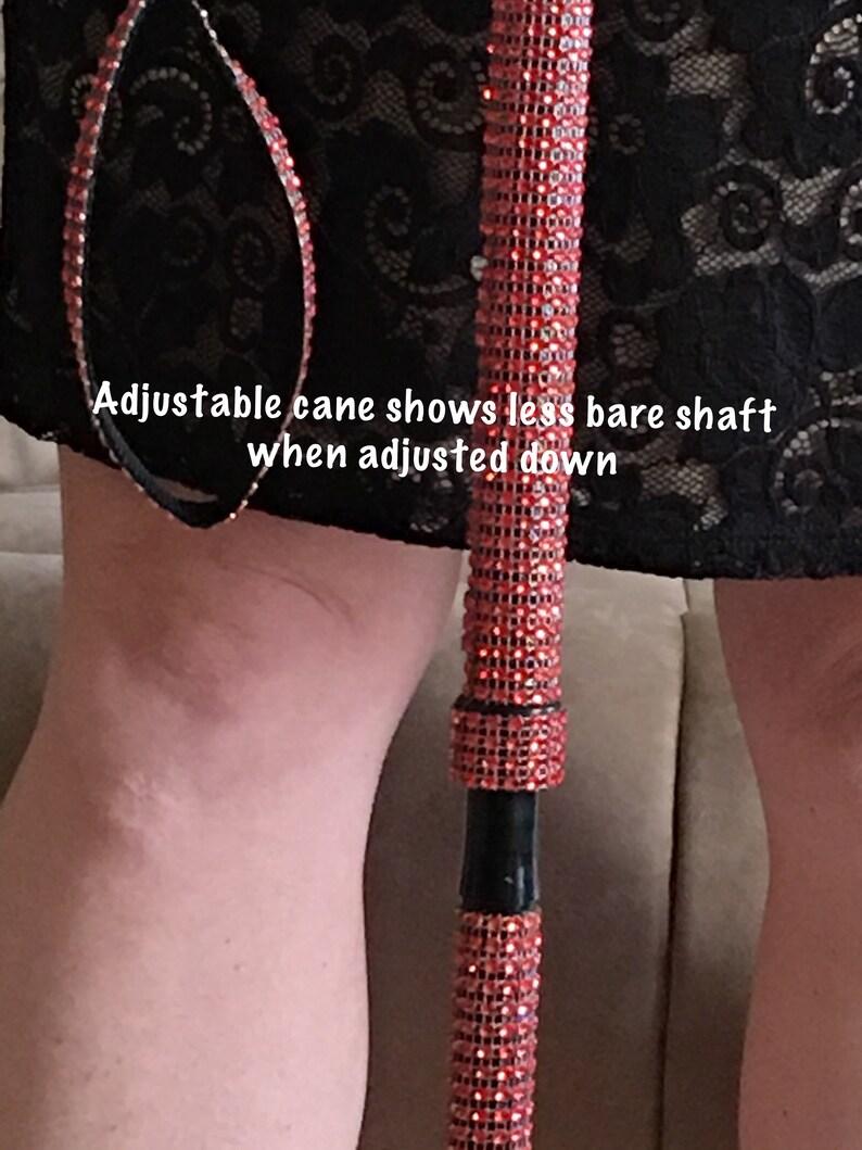 Red Rhinestone Bling Folding Walking Cane Elegant Sparkling - Etsy