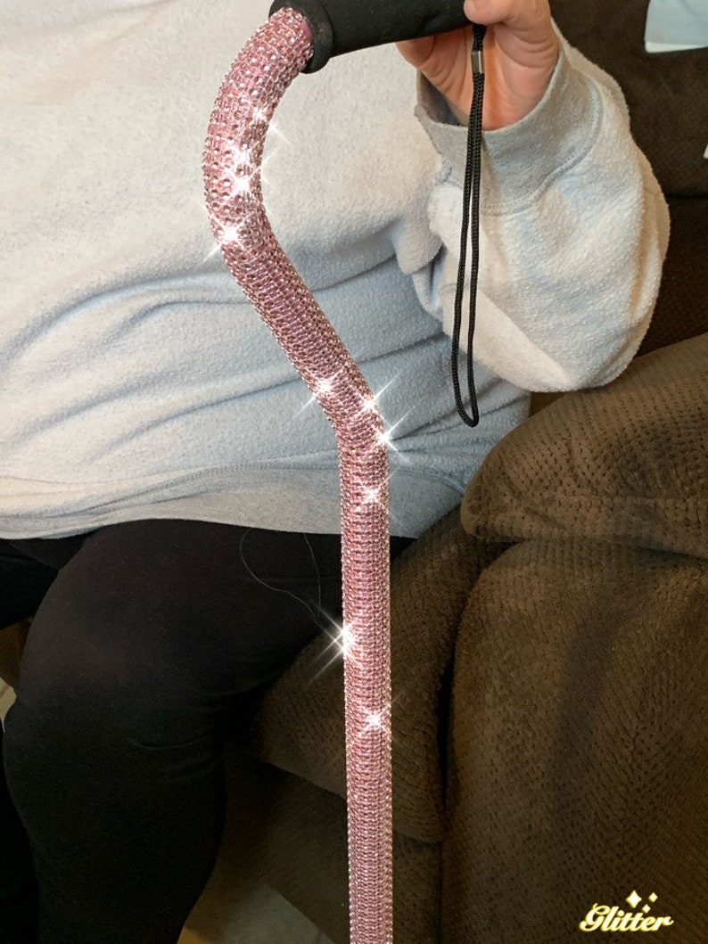 Pink Faux Rhinestone Bling Folding Quad Cane, Adjustable Walking Aid - Etsy
