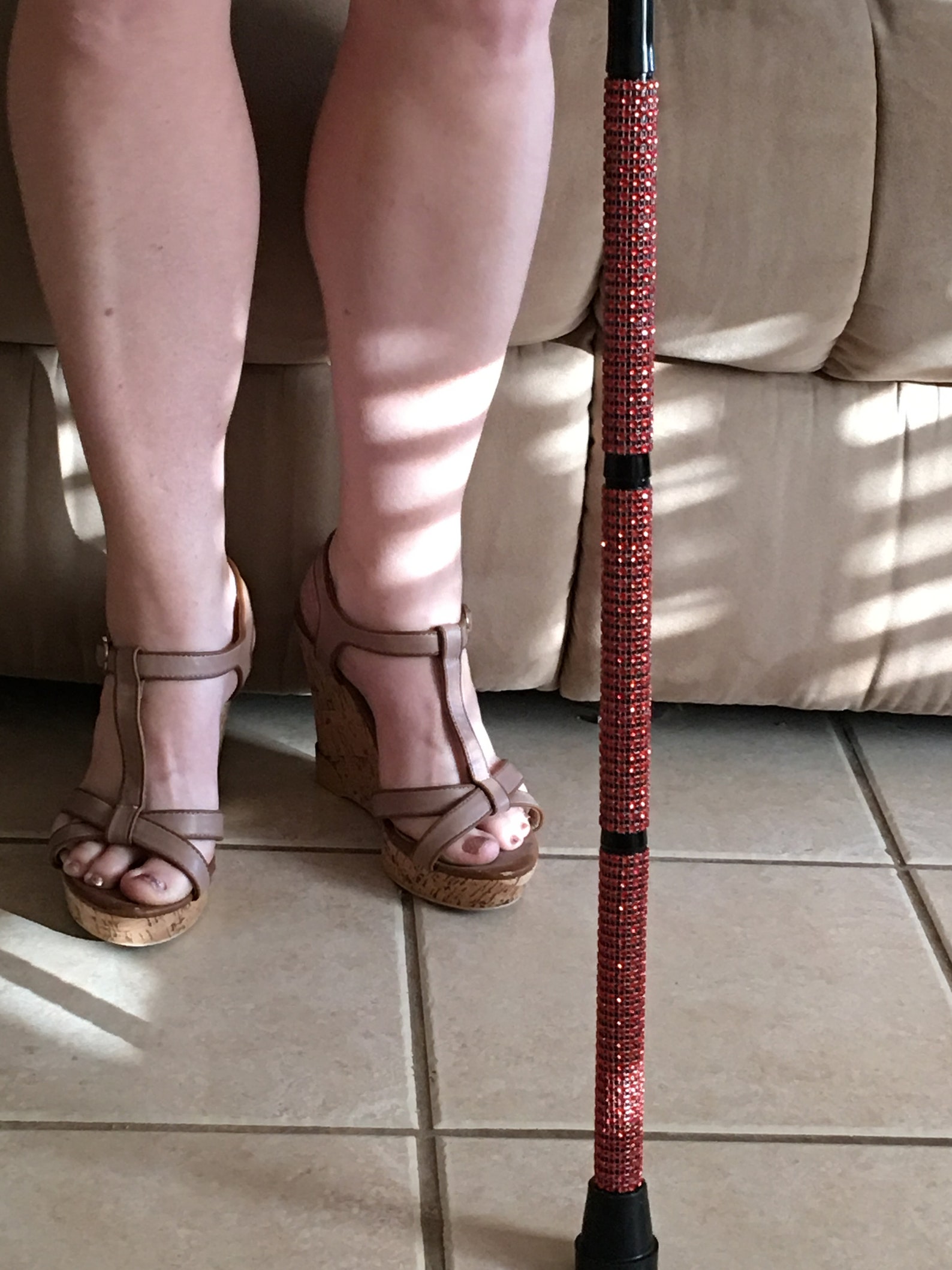 Red Rhinestone Bling Folding Walking Cane Elegant Sparkling Multiple ...