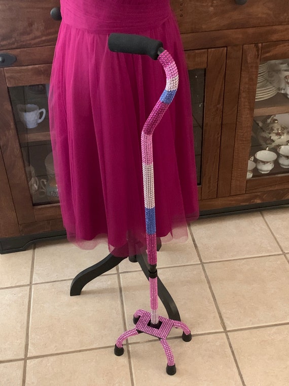 Multi-colored Rhinestone Quad Cane Handmade for Multiple - Etsy