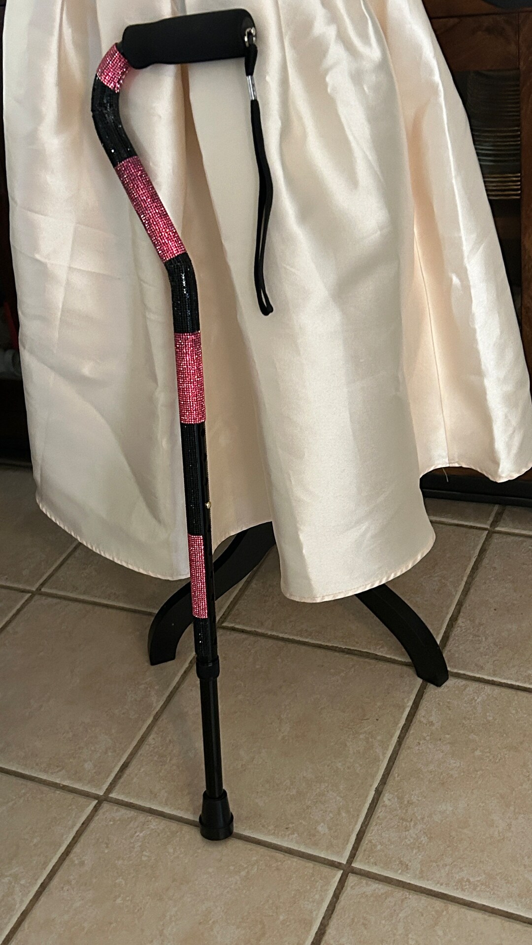 Gems! Luxury Rhinestone Cane. Diamanté, Sparkly Walking Cane. Off-set ...