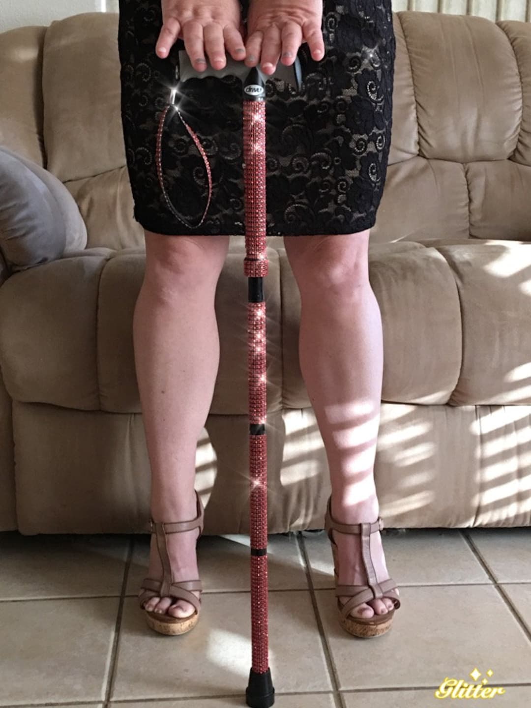 Red Rhinestone Bling Folding Walking Cane: Elegant Mobility Aid - Etsy