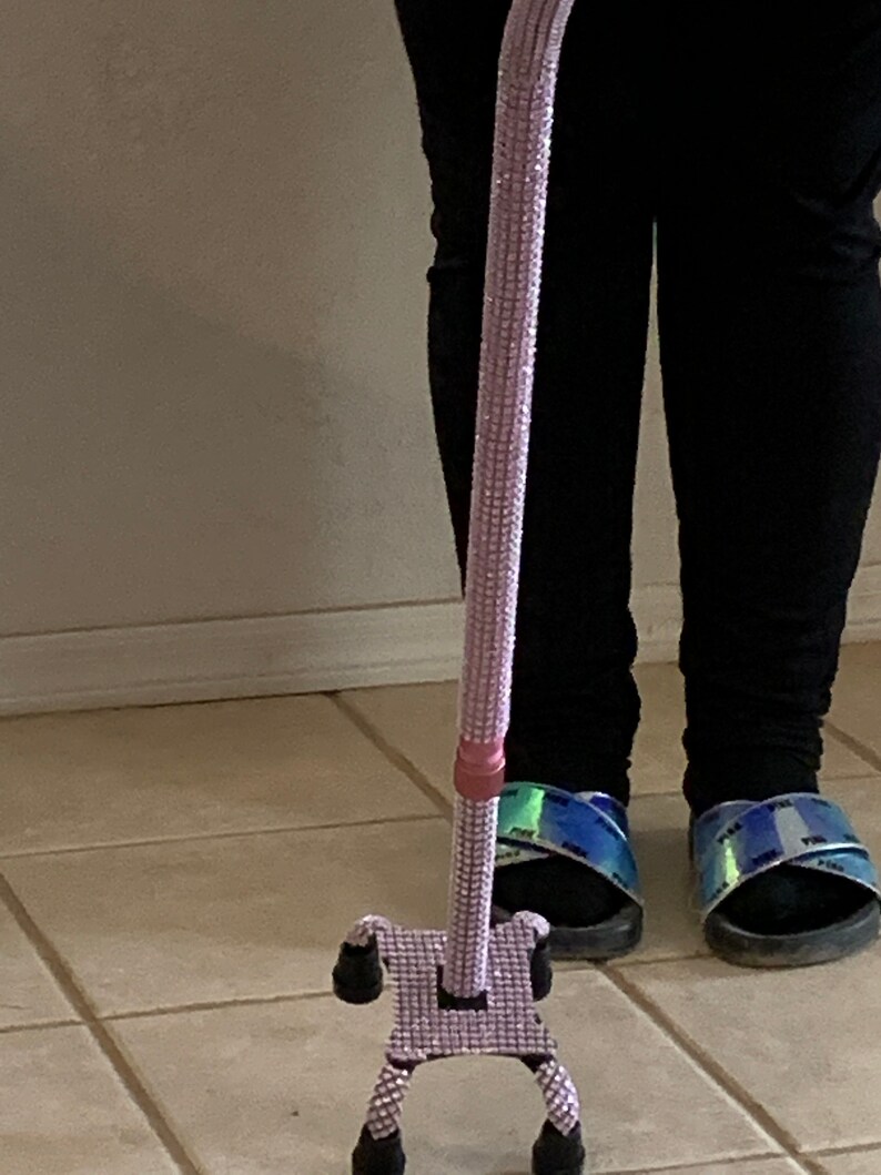 Pink Faux Rhinestone Bling Folding Quad Cane, Adjustable Walking Aid - Etsy