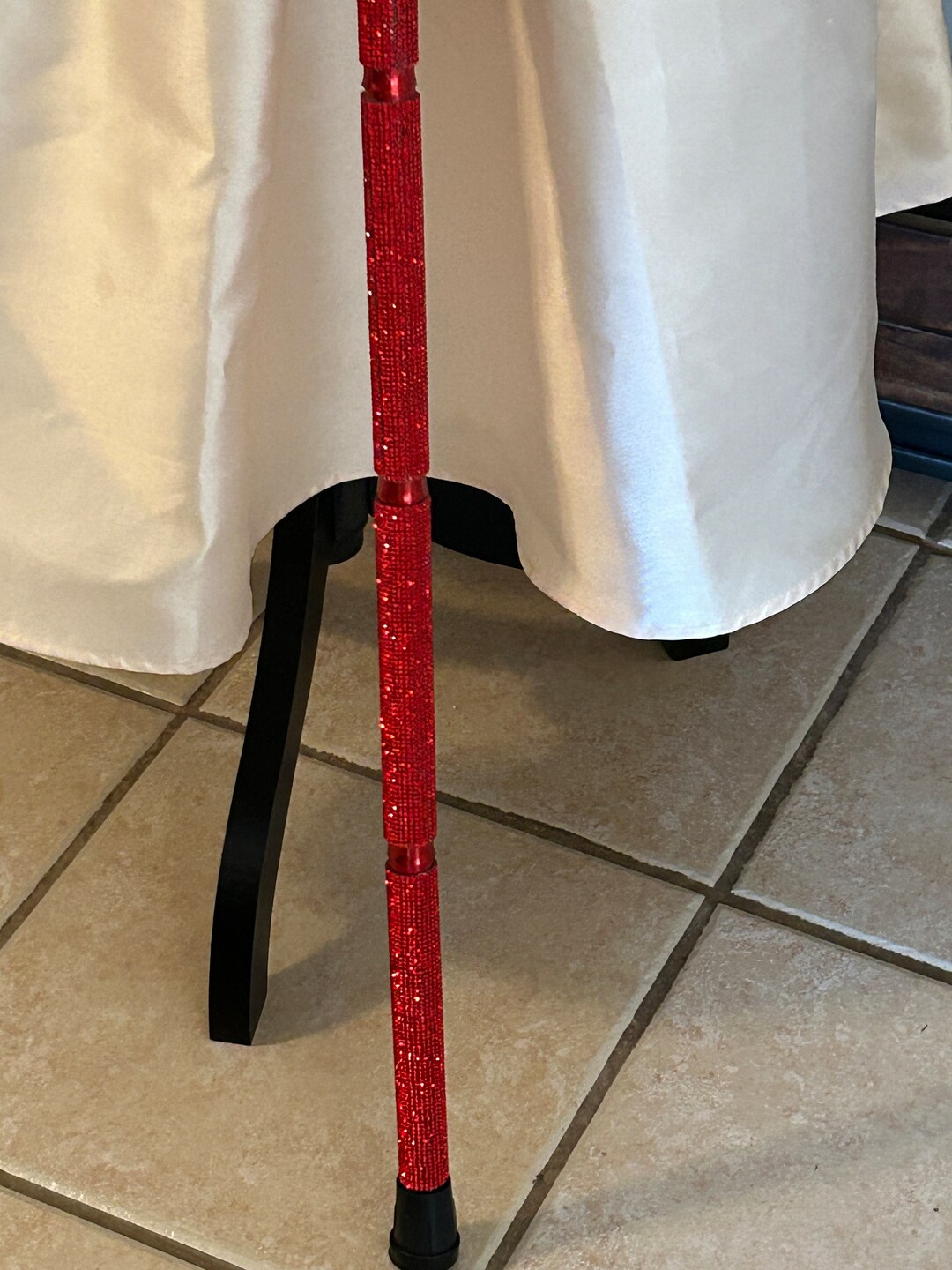 REAL Rhinestone Cane. Red Metal Cane. Folding. Most Elegant Cane - Etsy