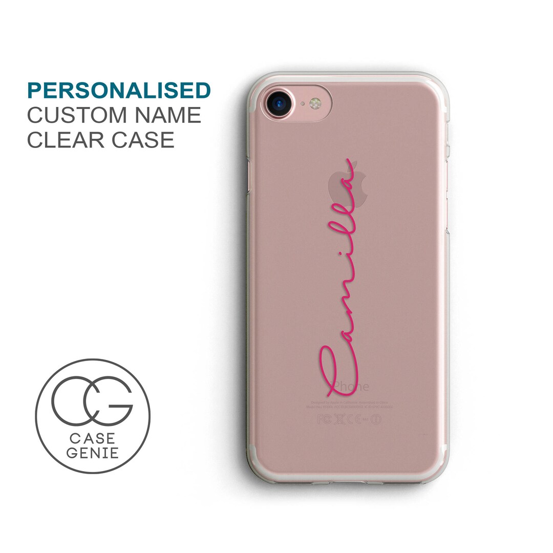 Personalised Handwritten Name Clear Phone Case for iPhone 16 Pro Max ...