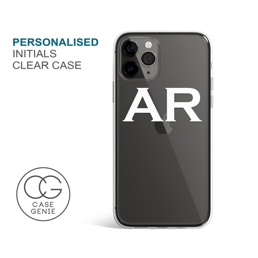 Custom Initials Clear iPhone Case: Tough Hybrid Bumper - Etsy UK