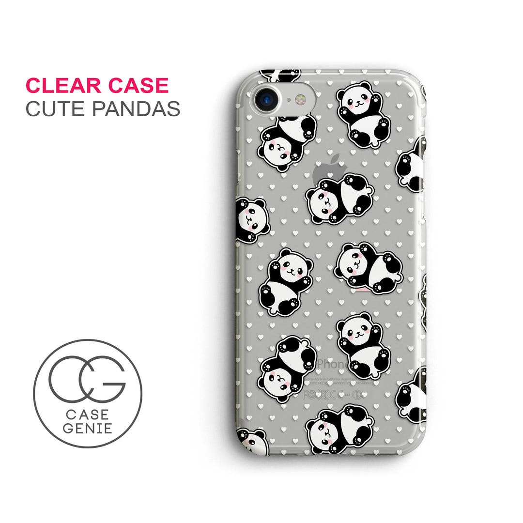 Cute Pandas Clear Phone Case, iPhone 16 Pro Max Case, iPhone 15 Phone ...