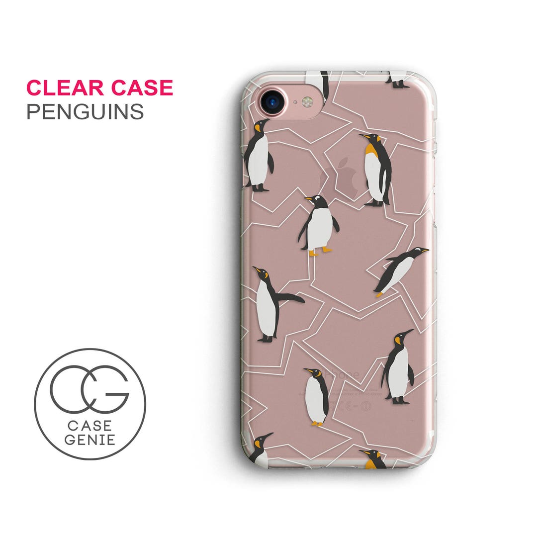 Penguins Pattern Clear Phone Case, iPhone 15 Pro Max Case, iPhone 14 ...