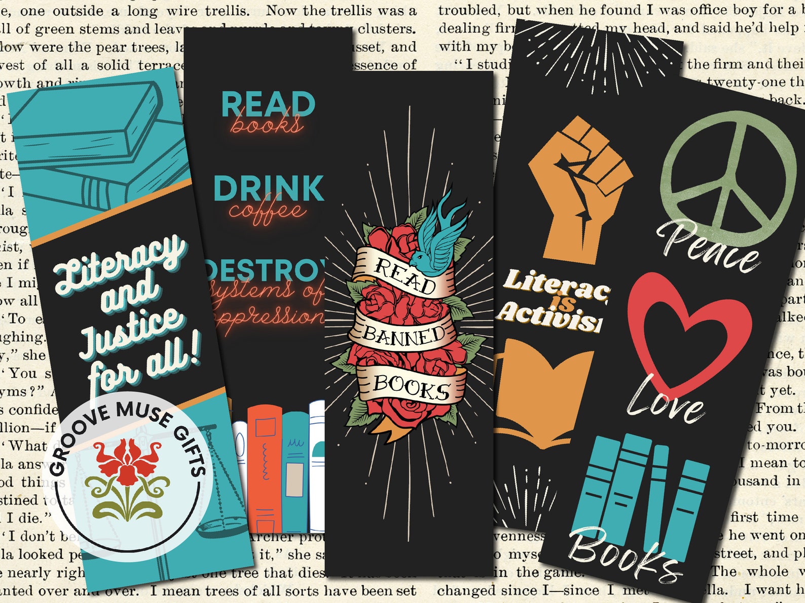 Printable Bookmarks | Set of 5 Bookmarks | Activism Bookmarks ...