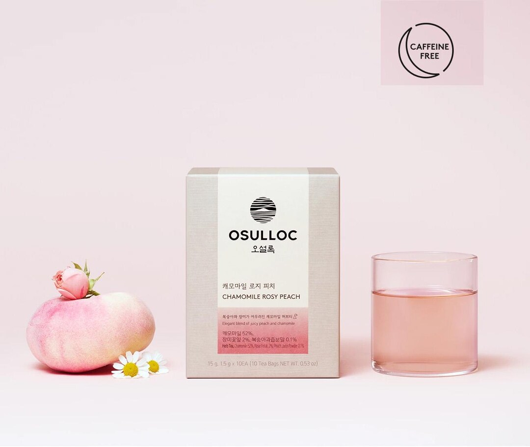 Osulloc Chamomile Rosy Peach Tea 10 Bags Caffeine-free Herbal - Etsy