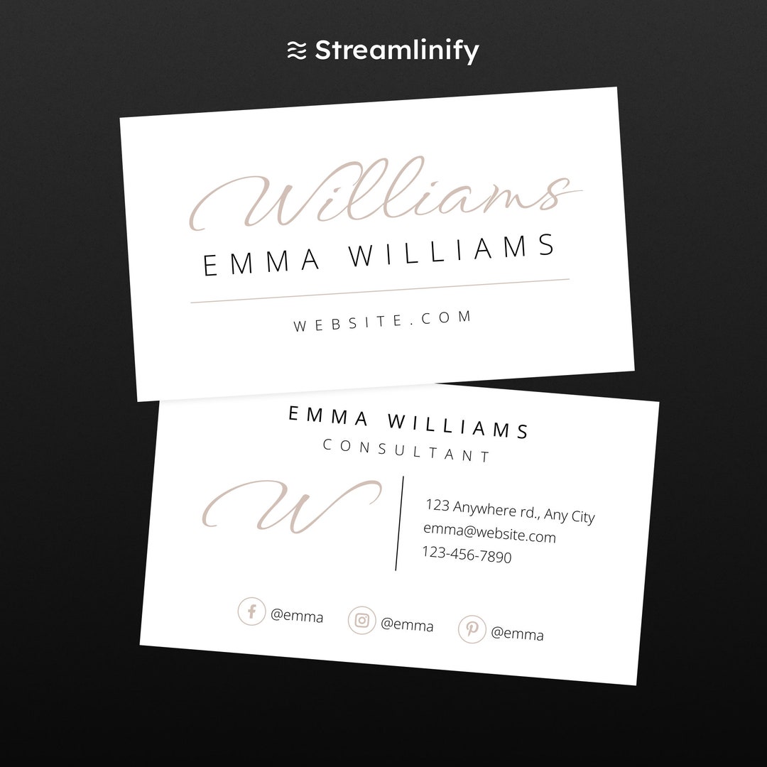Business Card Template - Editable Business Card, Customizable Business ...