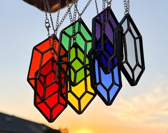 Stained Glass Rupee Suncatcher | Zelda | Breath of the Wild | Tears of ...