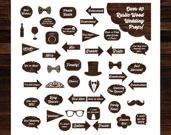 Wedding Photo Booth Prop Signs and Decorations Rustic Wood - Etsy