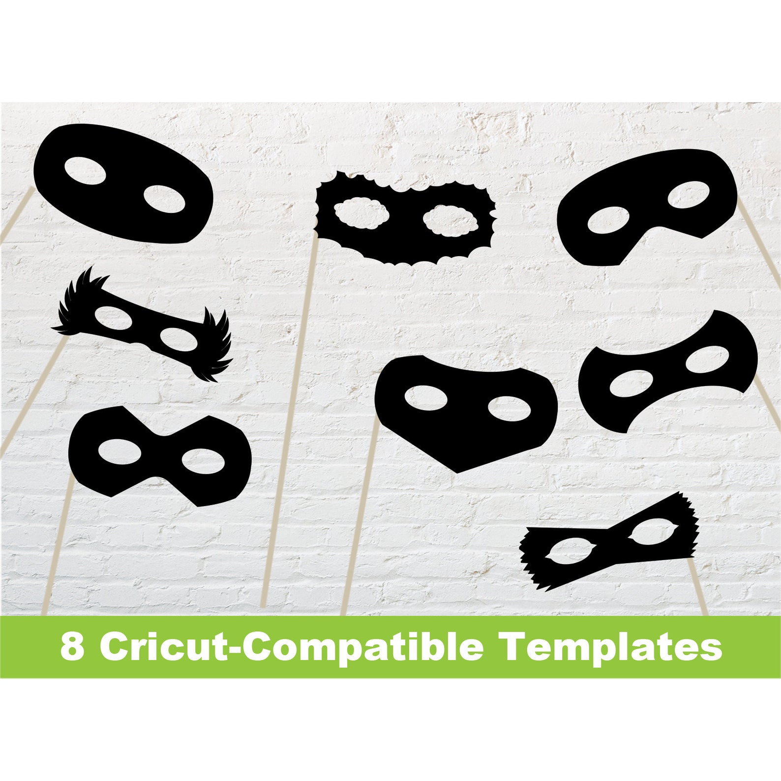Cricut Template Superhero Eye Masks Masquerade Silhouette No Fill SVG ...