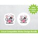 Cricut Print & Cut Sticker Design Set French Bulldog Valentine's Day ...