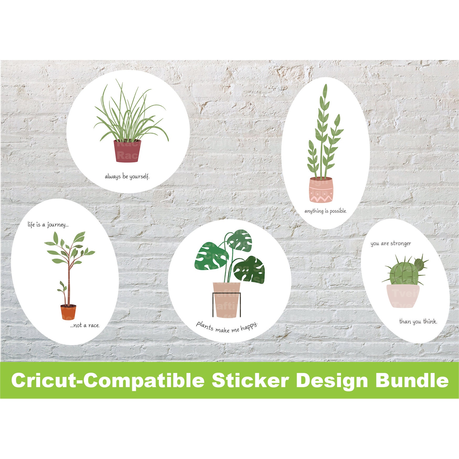 Cricut Sticker Design Set Template Plant Files Printable - Etsy