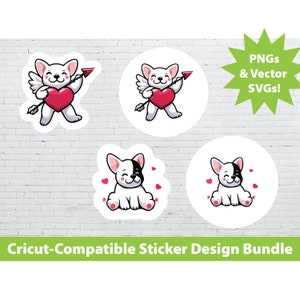 Cricut Print & Cut Sticker Design Set French Bulldog Valentine's Day ...