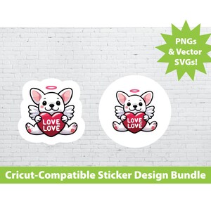 Cricut Print & Cut Sticker Design Set French Bulldog Valentine's Day ...